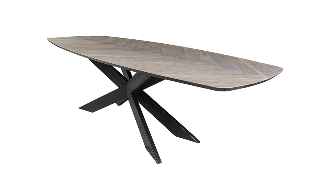 Table repas, bois massif, pied métal - FISHBONE – Seat-in