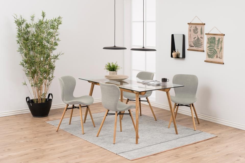 Chaise, tissu, pied bois naturel - TILDA – Seat-in